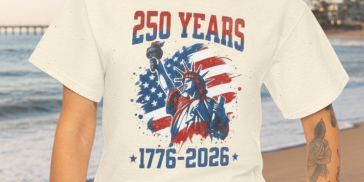 Statue of Liberty & Tattered Flag 250 Year Anniversary 1776-2026 Tee ...